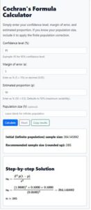 Cochran's Formula Calculator [with step-by-step solution]