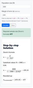 Slovin’s Sample Size Calculator & Formula