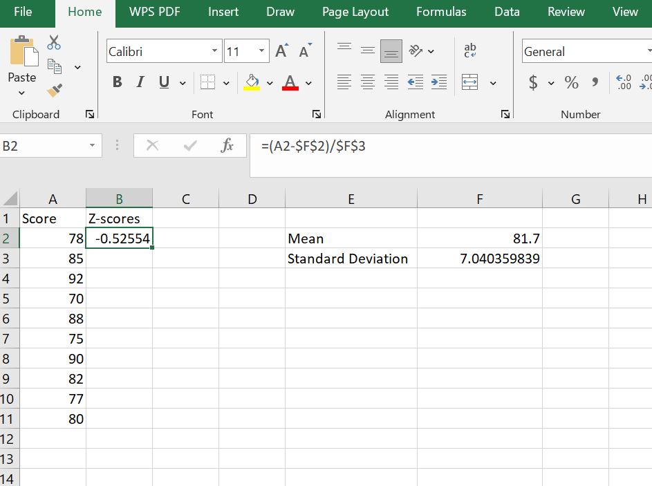 How to find Z Score in Excel (Formula & STANDARDIZE Function)