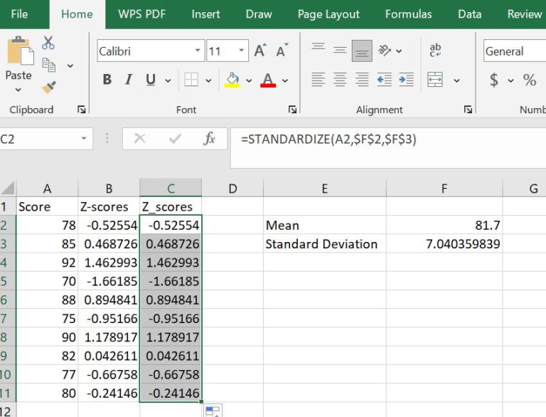 How to find Z Score in Excel (Formula & STANDARDIZE Function)