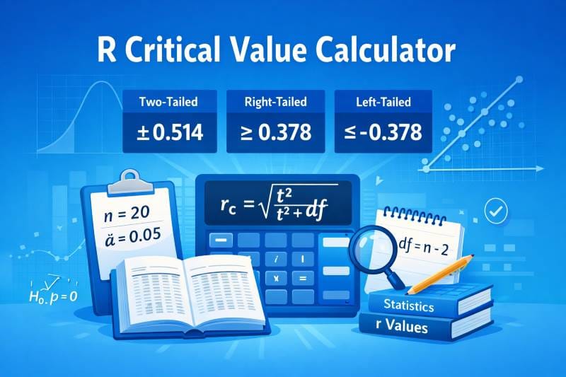 Correlation (r) Critical Value Calculator