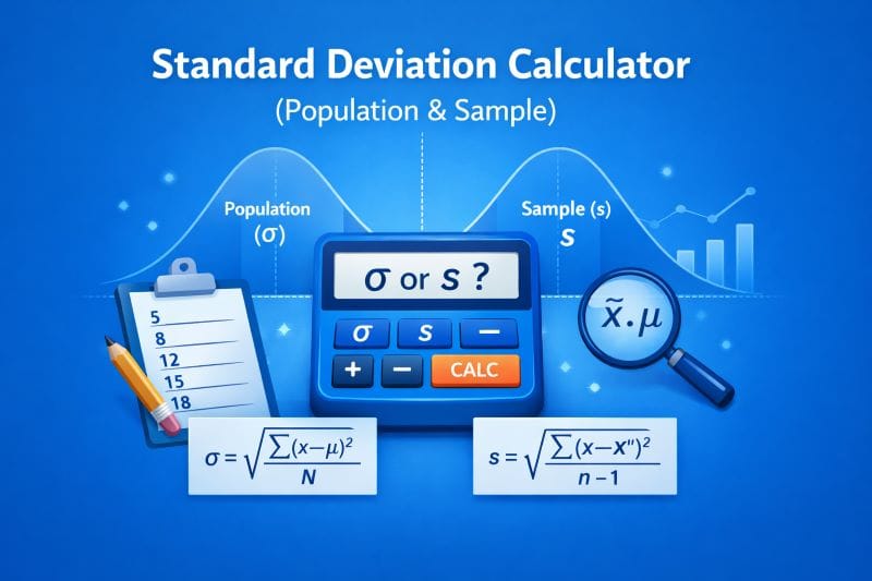 Standard Deviation Calculator (population & sample) with steps