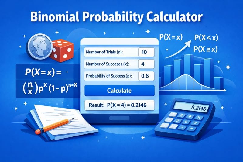 Binomial Probability Calculator with steps